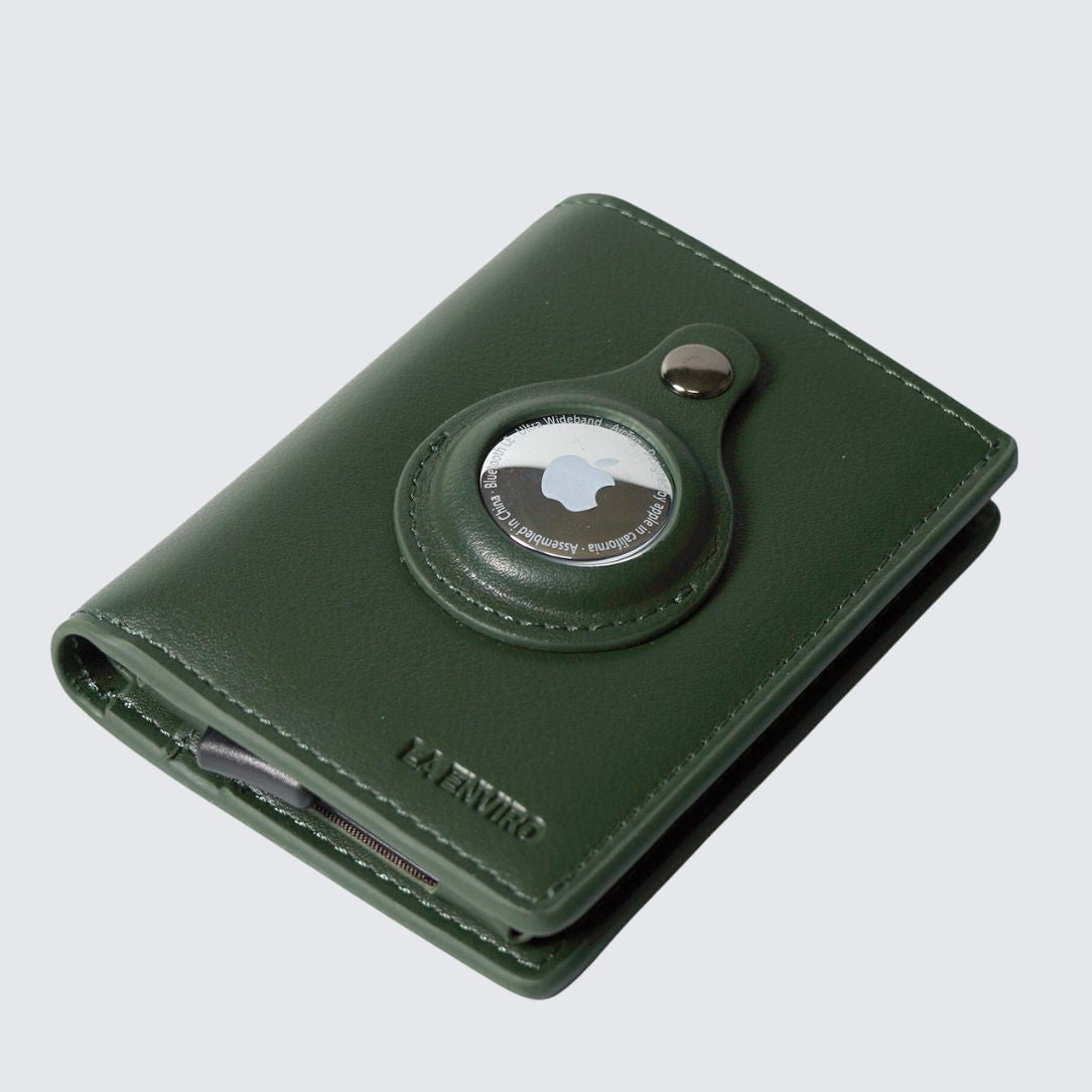 Fitzroy Airtag Green Wallet - Apple Airtag